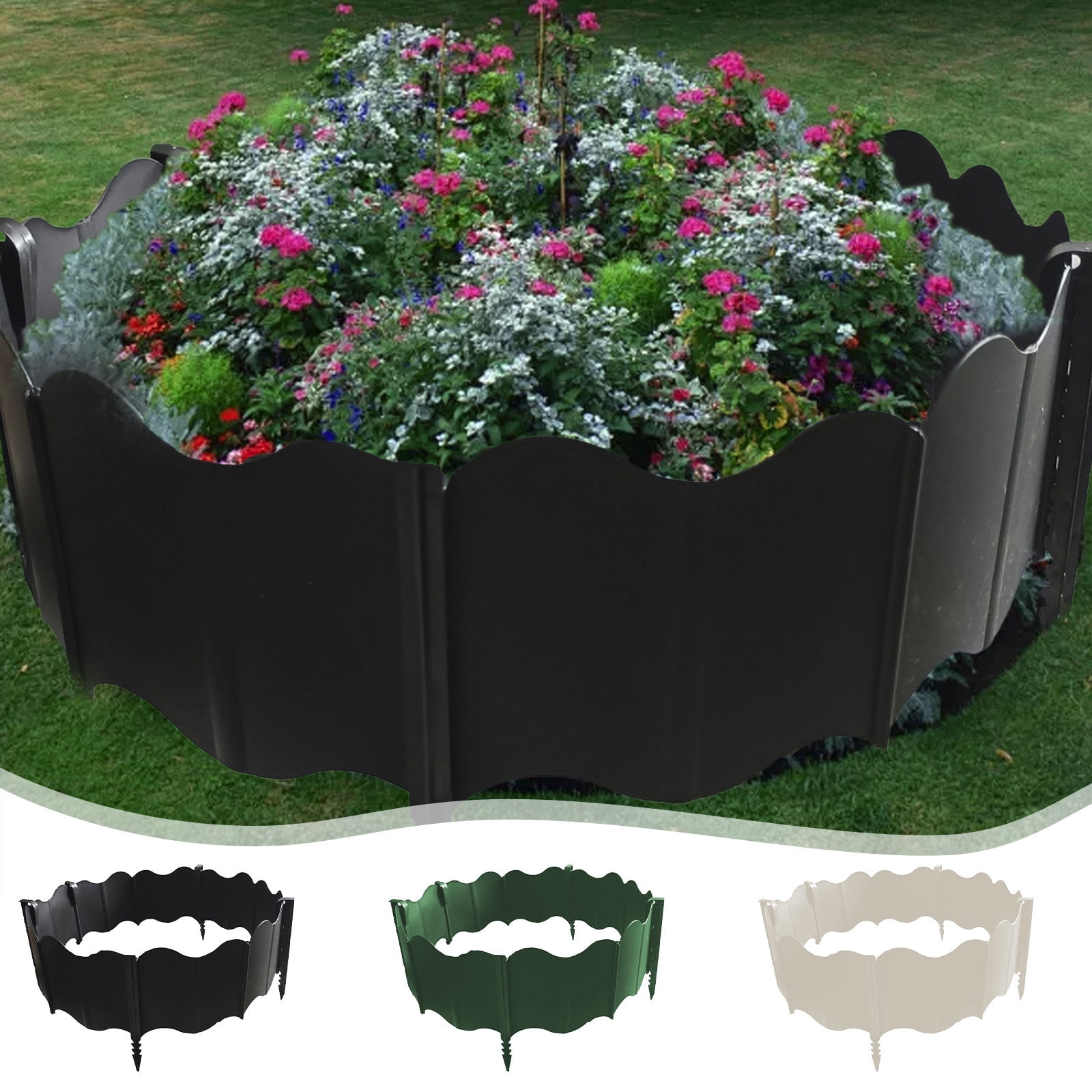 Plastic Garden Fence Edging Kit | Decorative Picket Lawn Border Panels ...