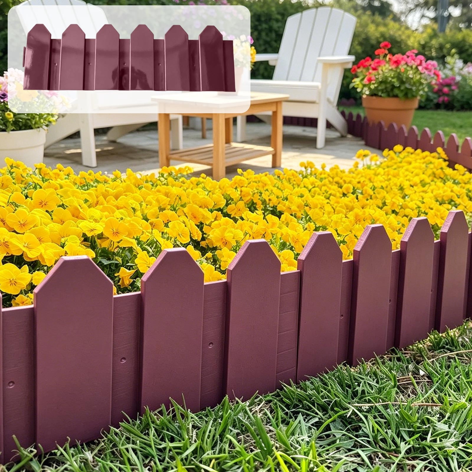 Plastic Garden Fence Picket Border Edging for Lawns Flowerbeds Plants ...