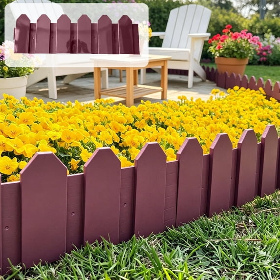 Plastic Garden Fence Picket Border Edging for Lawns Flowerbeds Plants ...