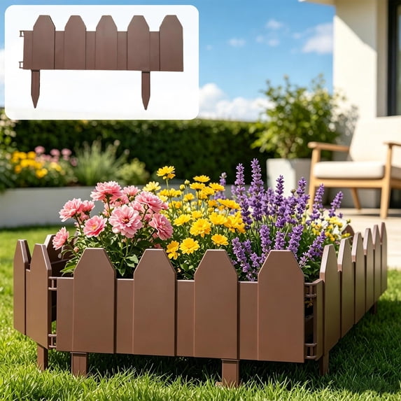 Plastic Garden Fence Picket Fence Edging, White Decorative Plastic ...