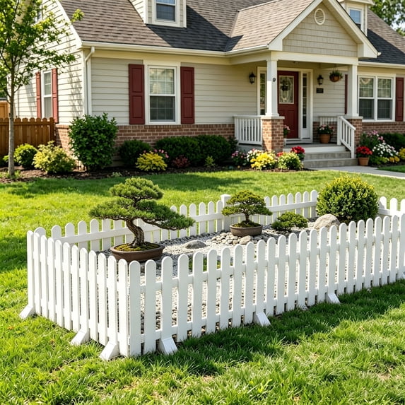 Plastic Garden Fence for Yard - Small Backyard Fence & Landscape Edging ...