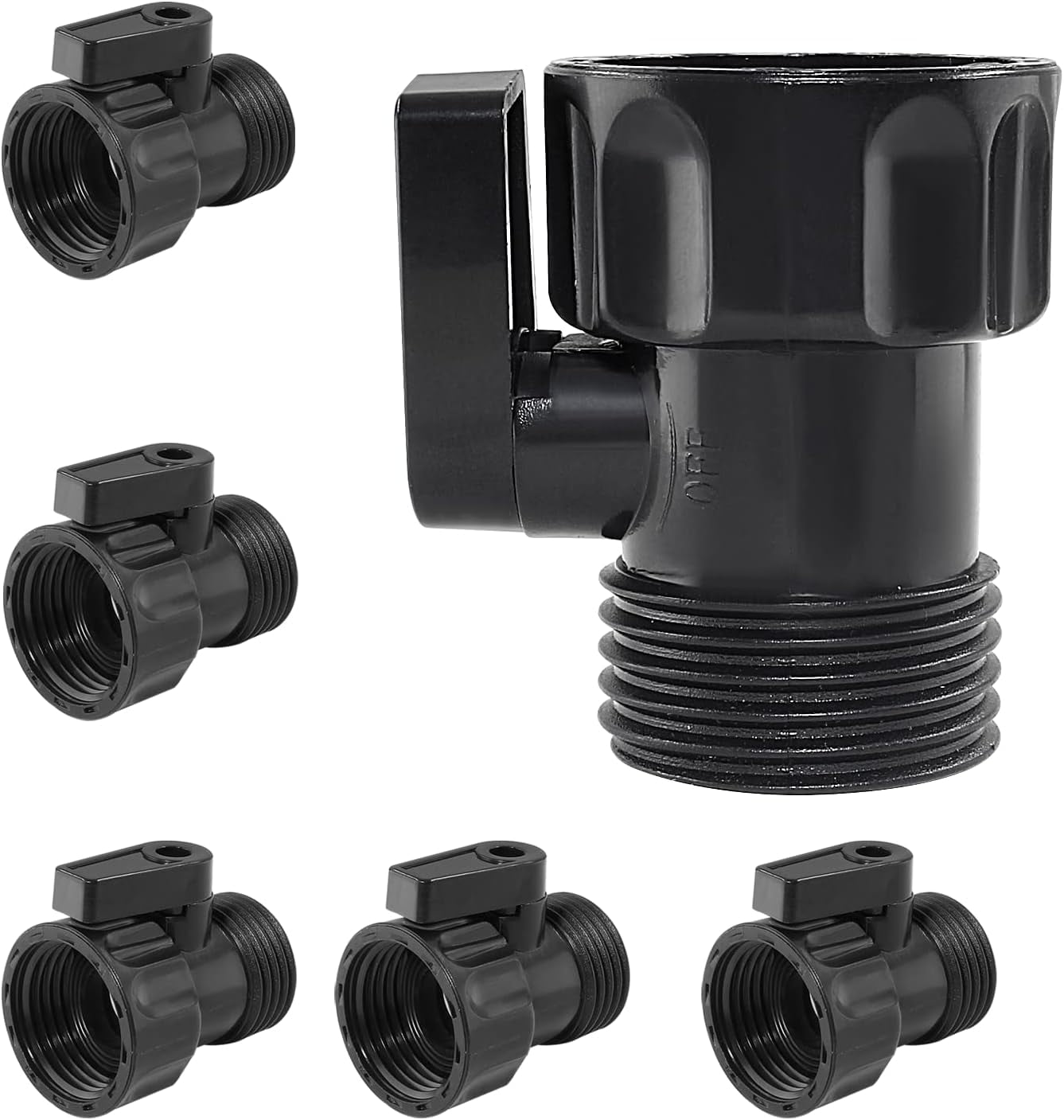 Plastic Garden Hose Shut Off Valve, 6 Pack 3/4'' Standard Water Shutoff ...