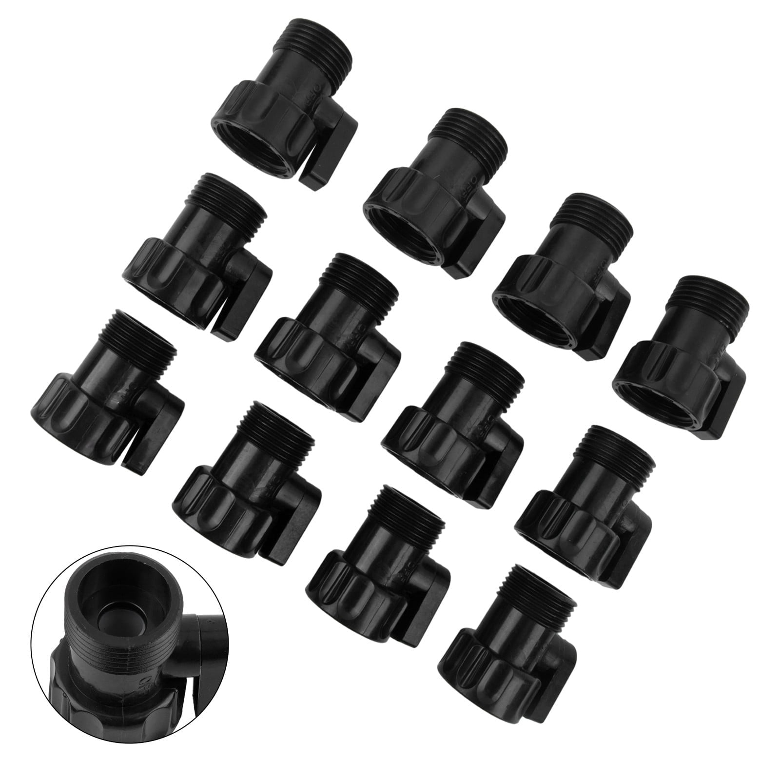 Plastic Garden Hose Shut-Off Valve with 3/4 Thread Connector Coupling ...