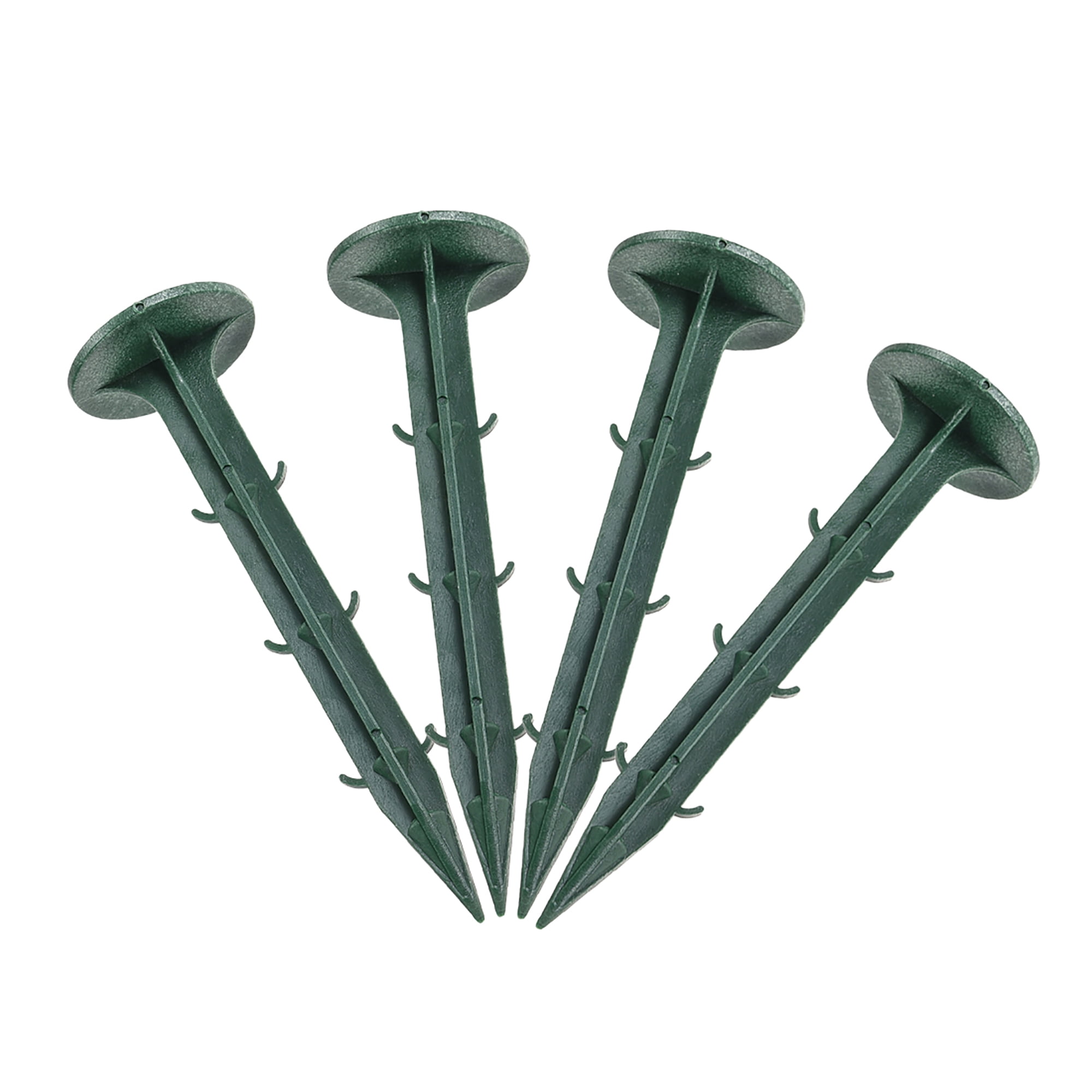 Uxcell Plastic Garden Stakes, Green, 110mm 4.3-inch, Barbed Landscape ...