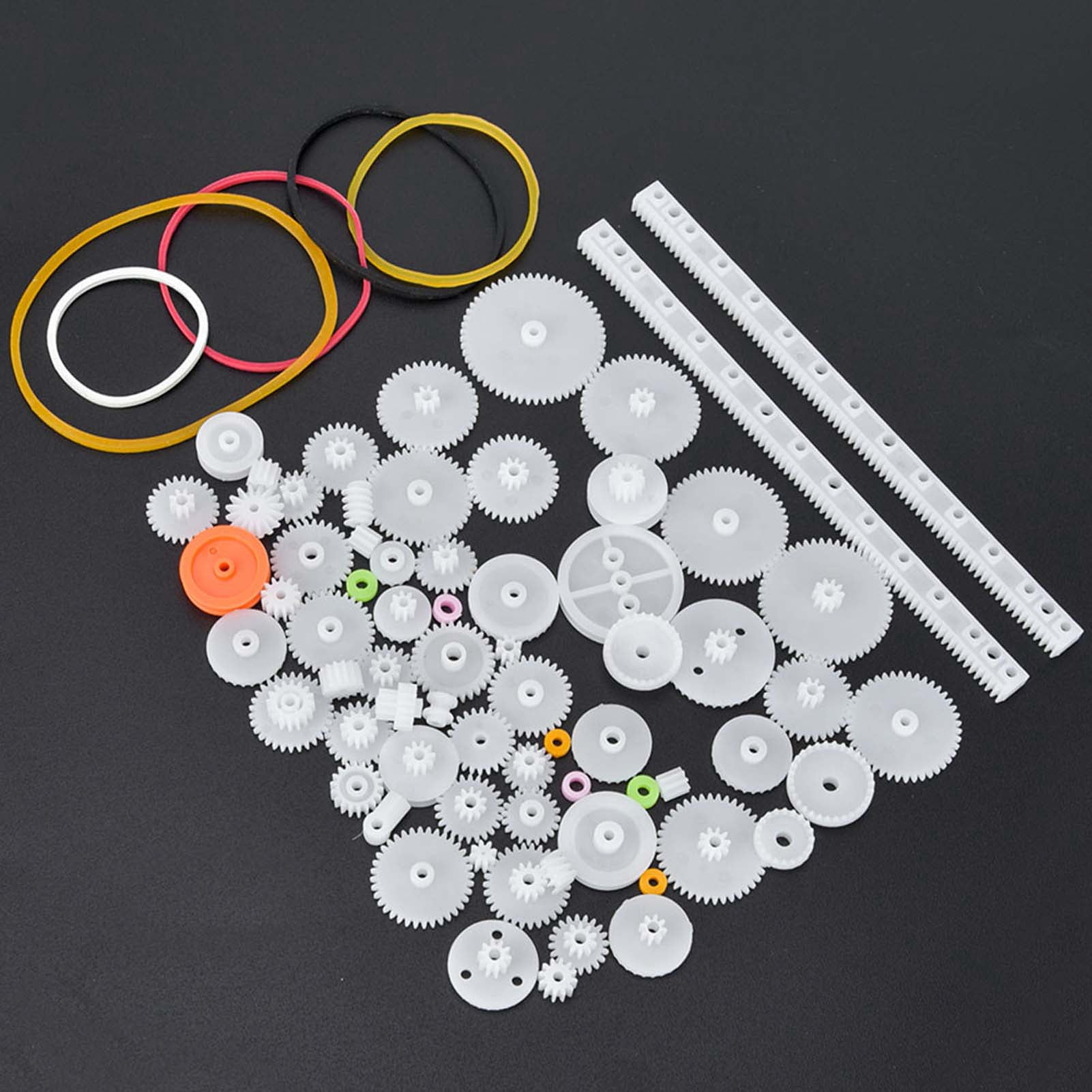 Plastic Gear Set,Gearbox Gear,75pcs Plastic Gear Belt Pulley Shaft ...