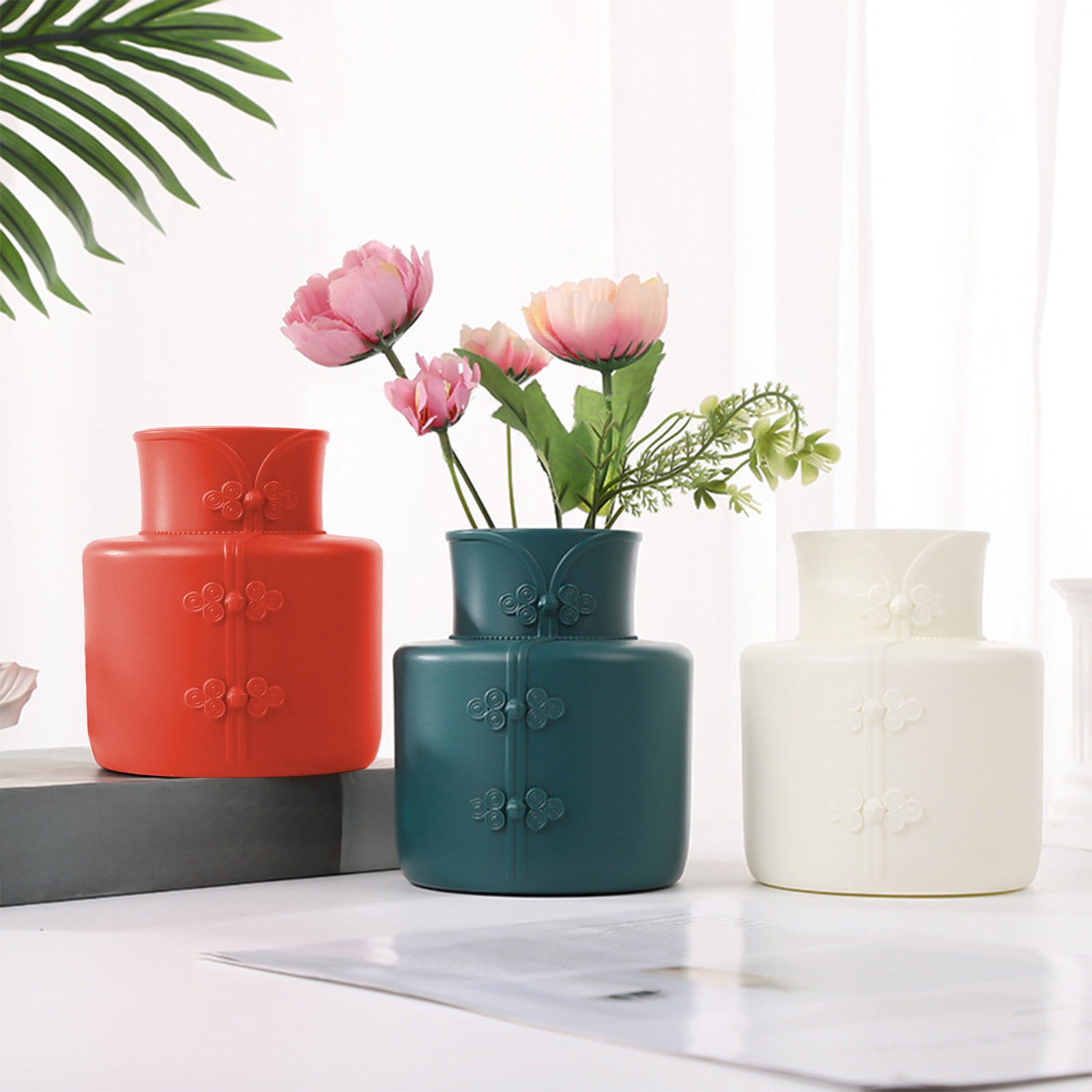Plastic Glazed Vase, Living Room Decor, Dried Flower Pot, Modern ...