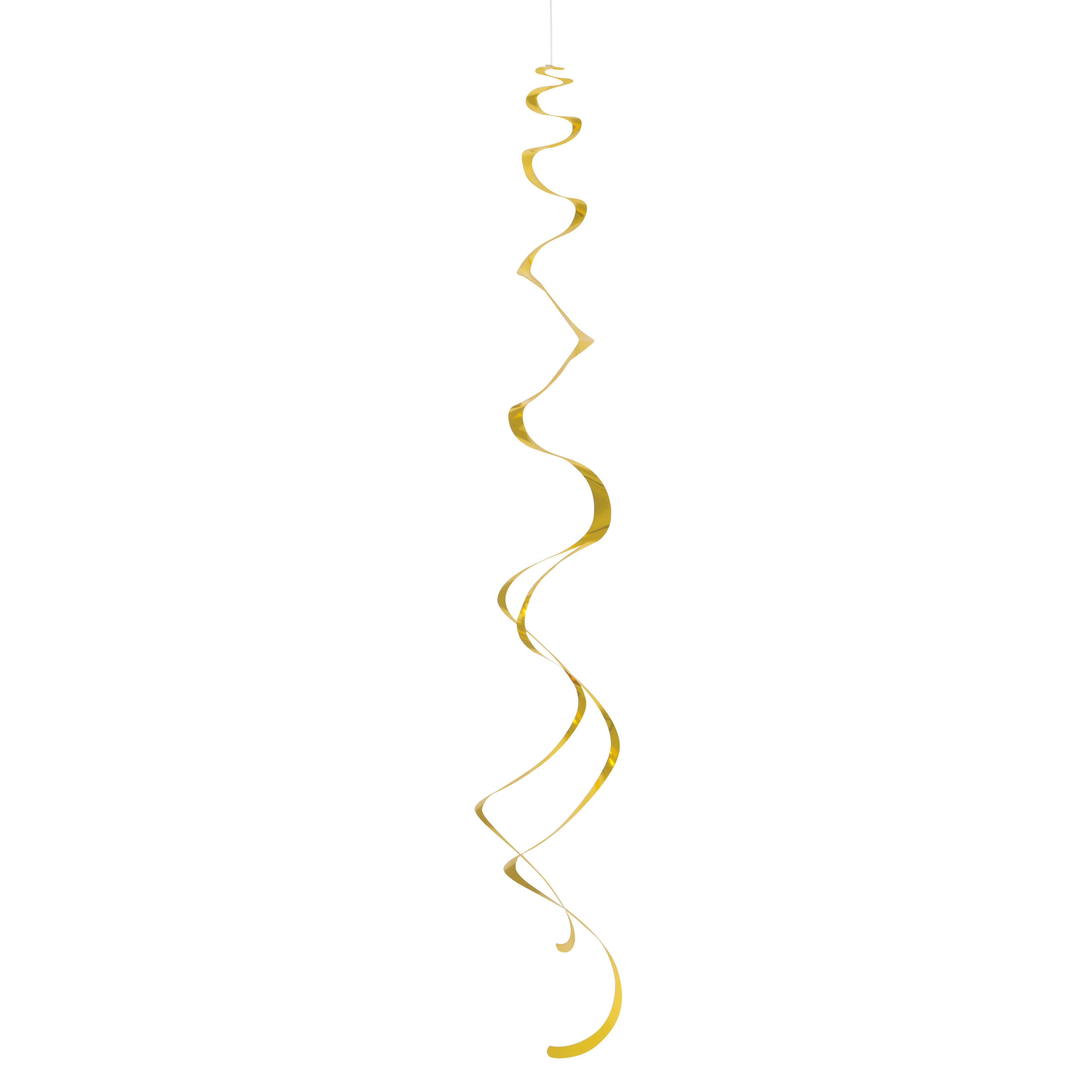 Plastic Gold Swirl Hanging Decorations, 26in, 8ct - Walmart.com