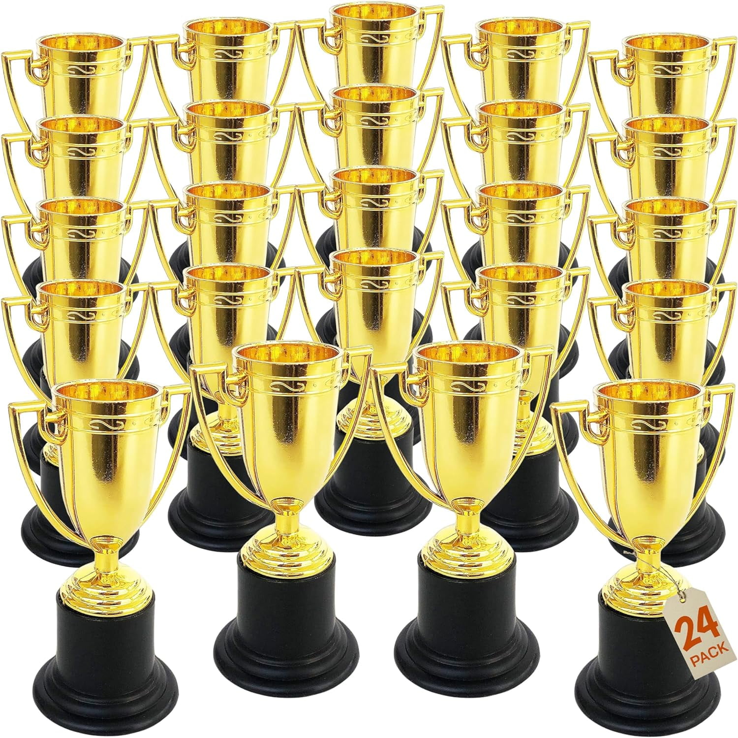 Plastic Golden Cup Trophy for Kids - 24 Pack - 4 Inch Achievement Prize ...