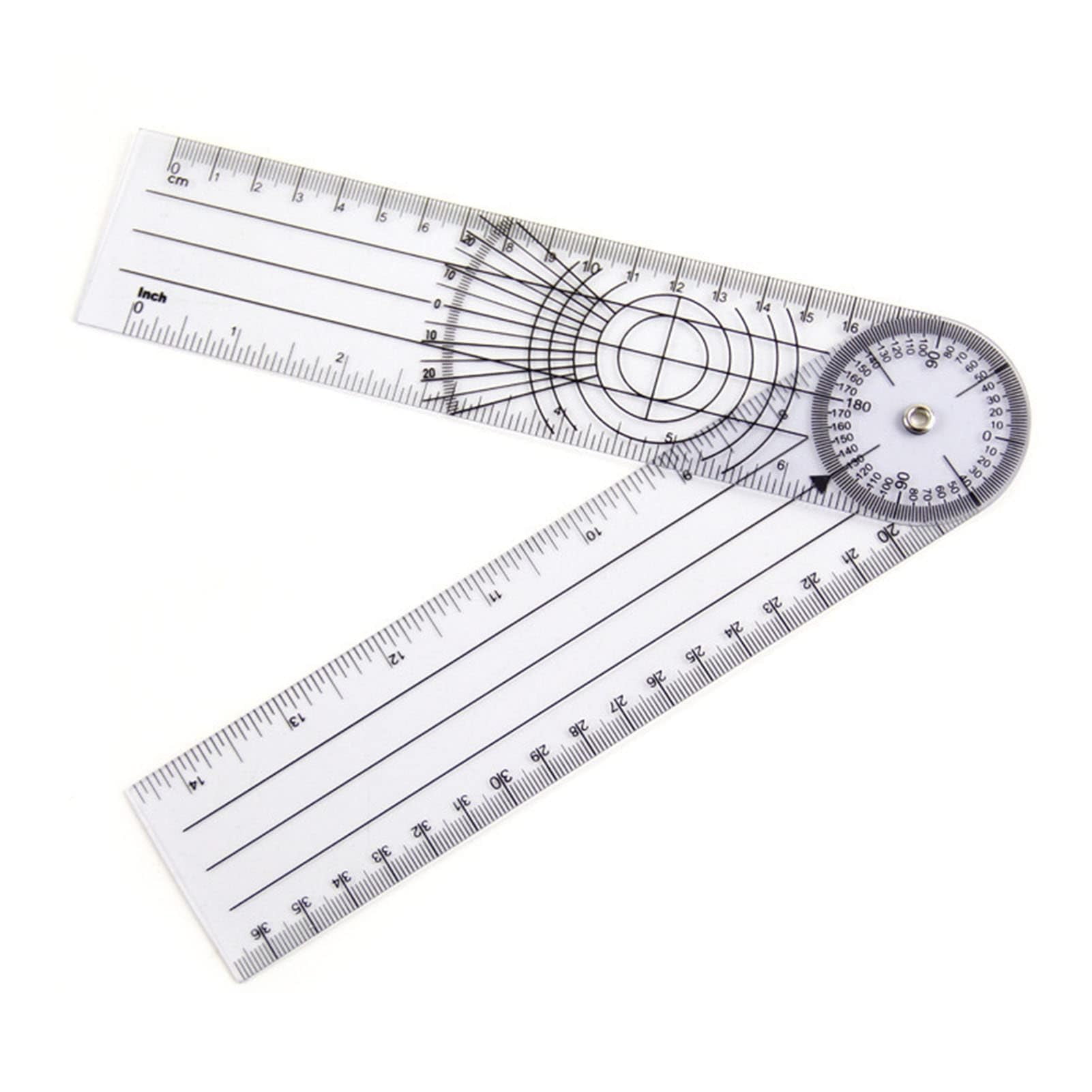 Plastic Goniometer Plastic Ruler, 360 Degree Clear Quick Angle ...