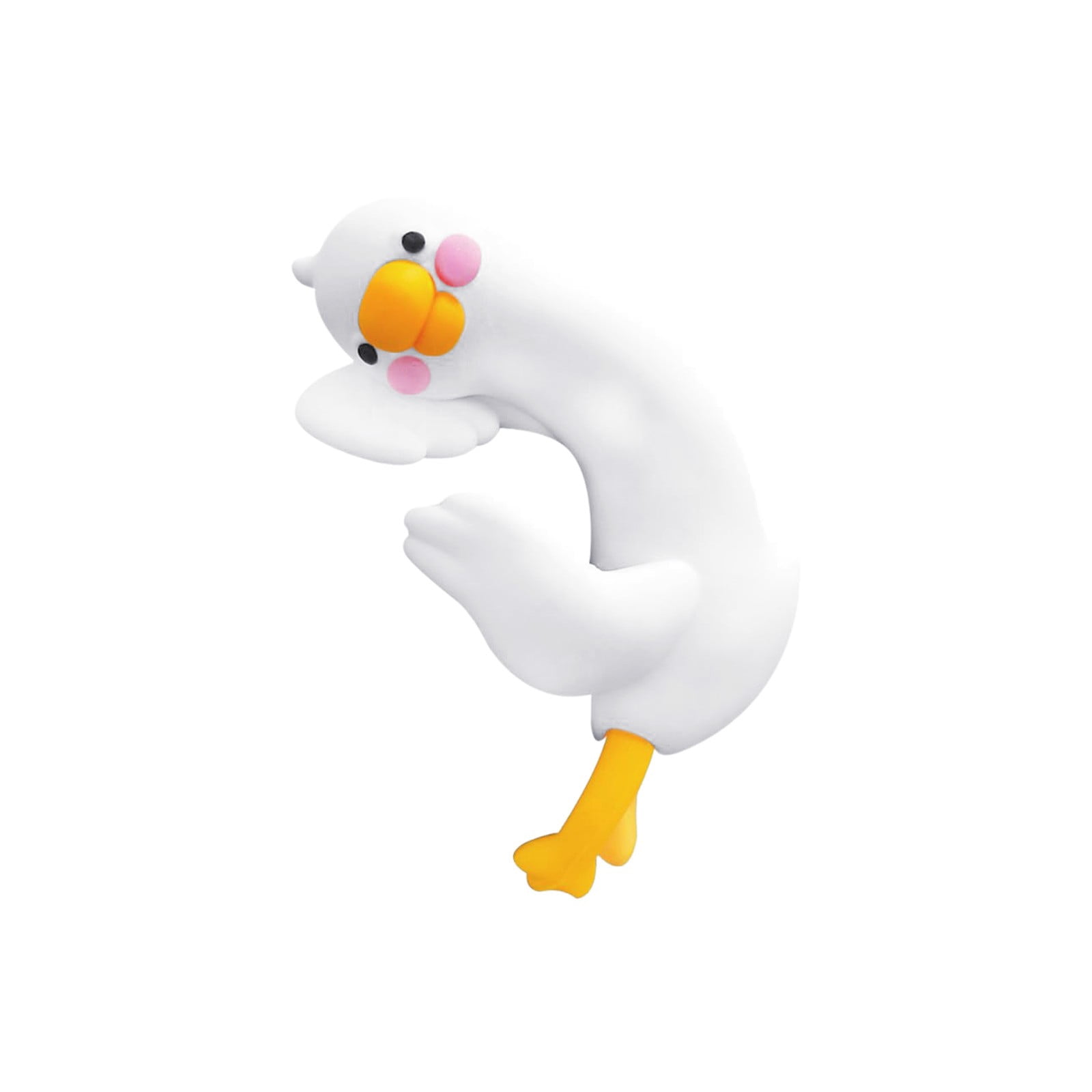 Plastic Goose Figurine Computer Monitor Decor, 1 Pc Cute Mini Goose ...