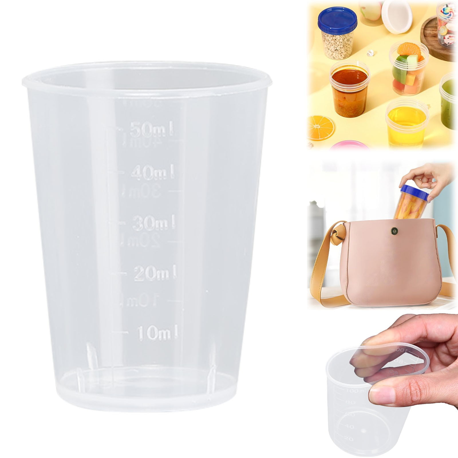 ZMKIAG Plastic Graduated Beakers Transparent Lab Measuring Cup ...