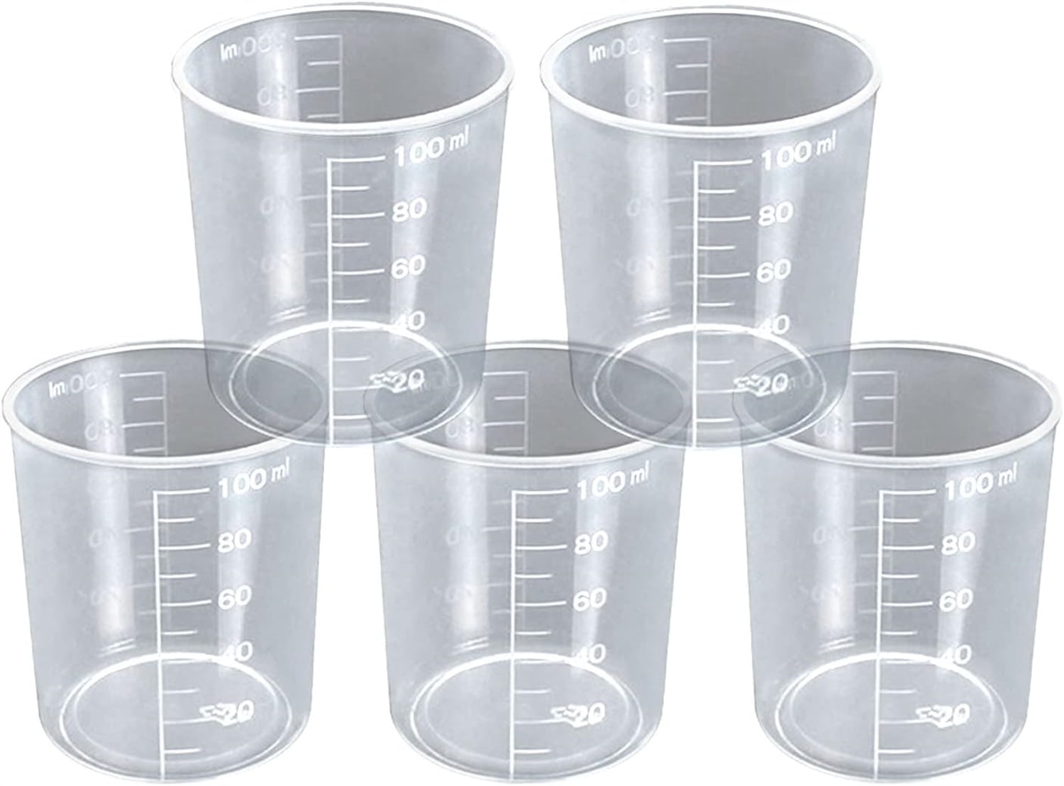 Plastic Graduated Cup Mixing Cups,Bexikou 25PCS 100ML Plastic Measuring ...