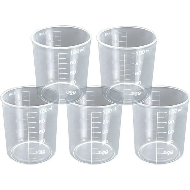 Plastic Graduated Cup Mixing Cups,Bexikou 25PCS 100ML Plastic Measuring ...