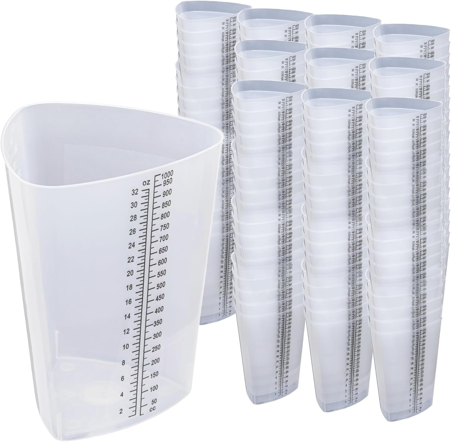 Plastic Graduated Triangular Intake Output Container [200 pc] 32 oz ...