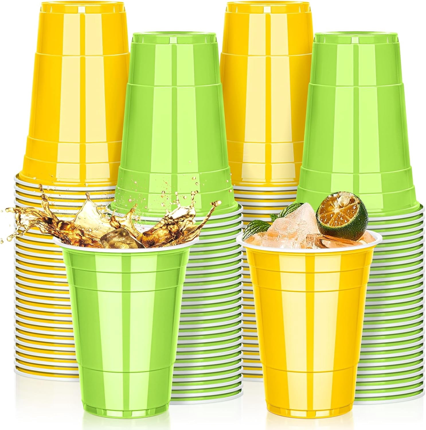 Plastic Graduation Cups - Black and Gold Disposable Party Cups for ...
