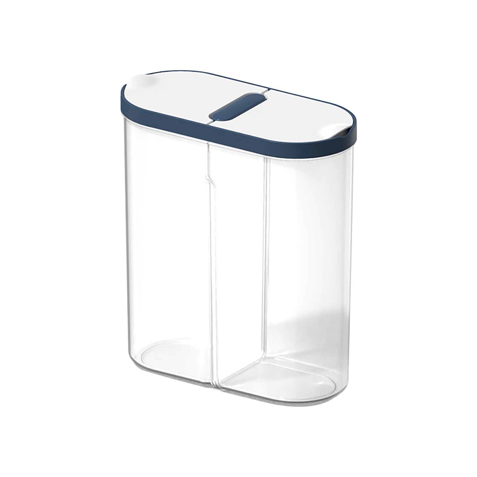 Plastic Grain Container with 2 Compartments - Clear Kitchen Storage Jar ...
