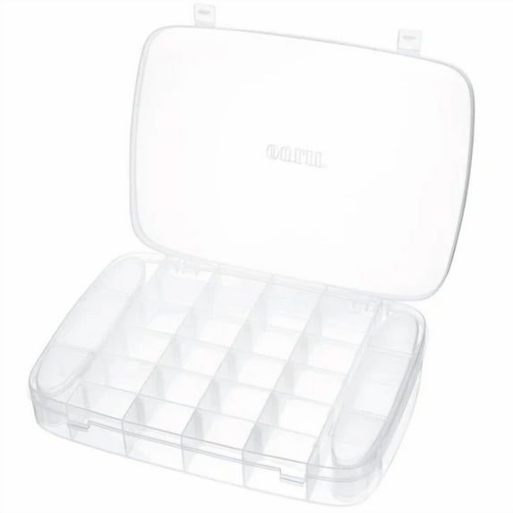 Plastic Grid Storage Box: With Lid Multi-Compartment - Clear Plastic ...