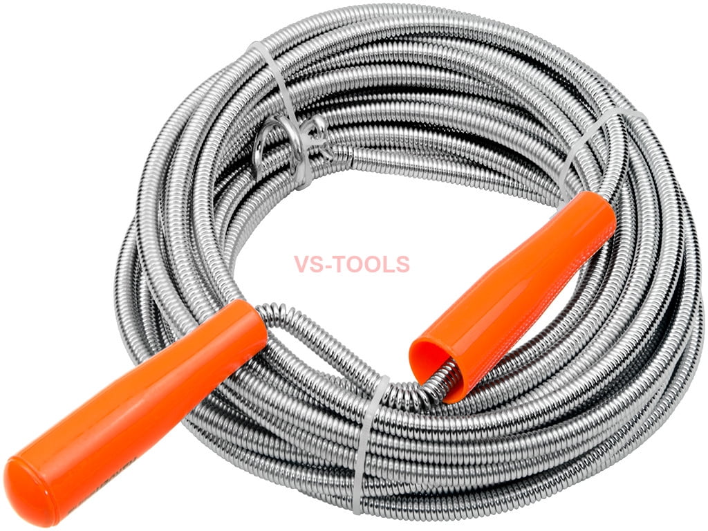 Plastic Grip 10M 32Feet Snake Spring Pipe Rod Sink Drain Cleaner Wire ...