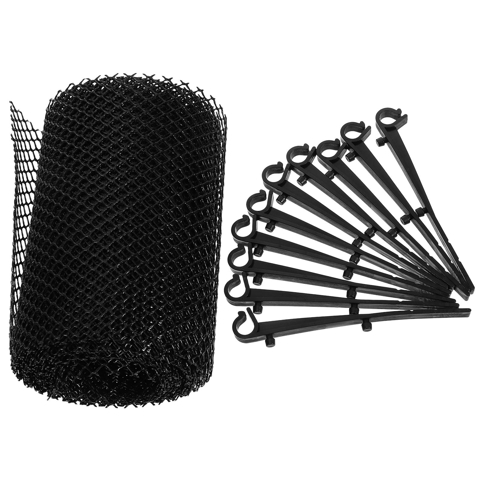Plastic Gutter Guard Mesh Roll Rain Gutter Leaf Net 1 Set Clip Fixed ...