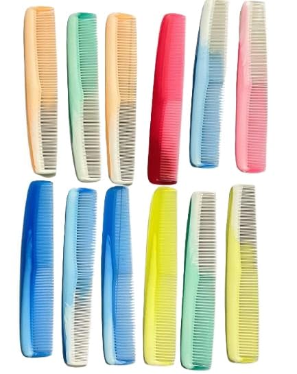 Plastic Hair Combs MultiColour Pack of 12 DoubleSided Styling Combs ...