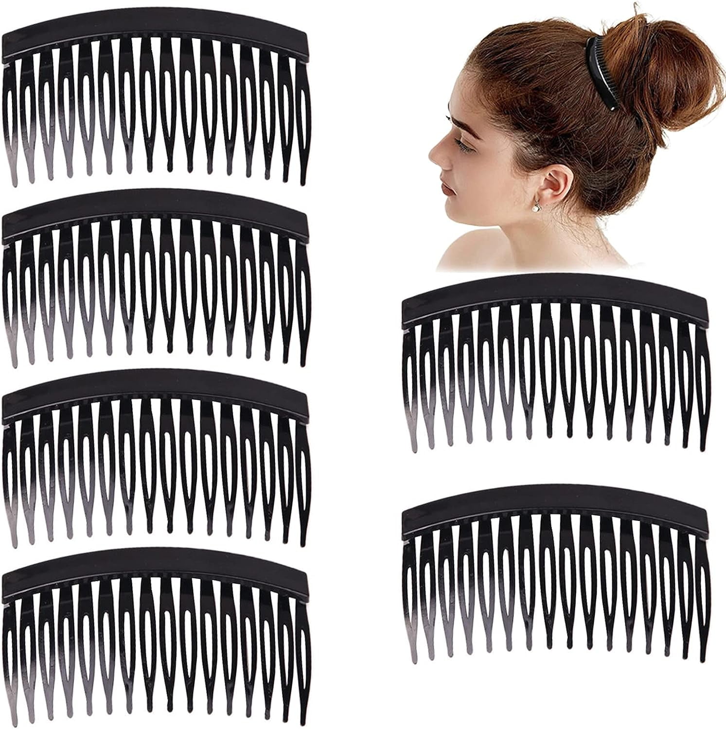 Plastic Hair Combs Slides, 6PCS French Twist Comb Strong Hold Hair ...
