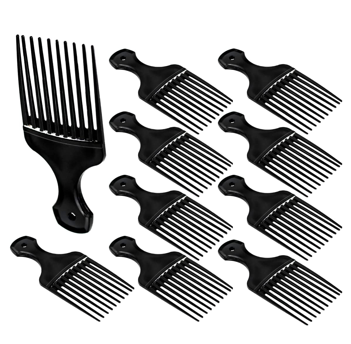 Plastic Hair Pick Comb – Wide Tooth Afro Lift Picks - Pack of 10 Combs ...