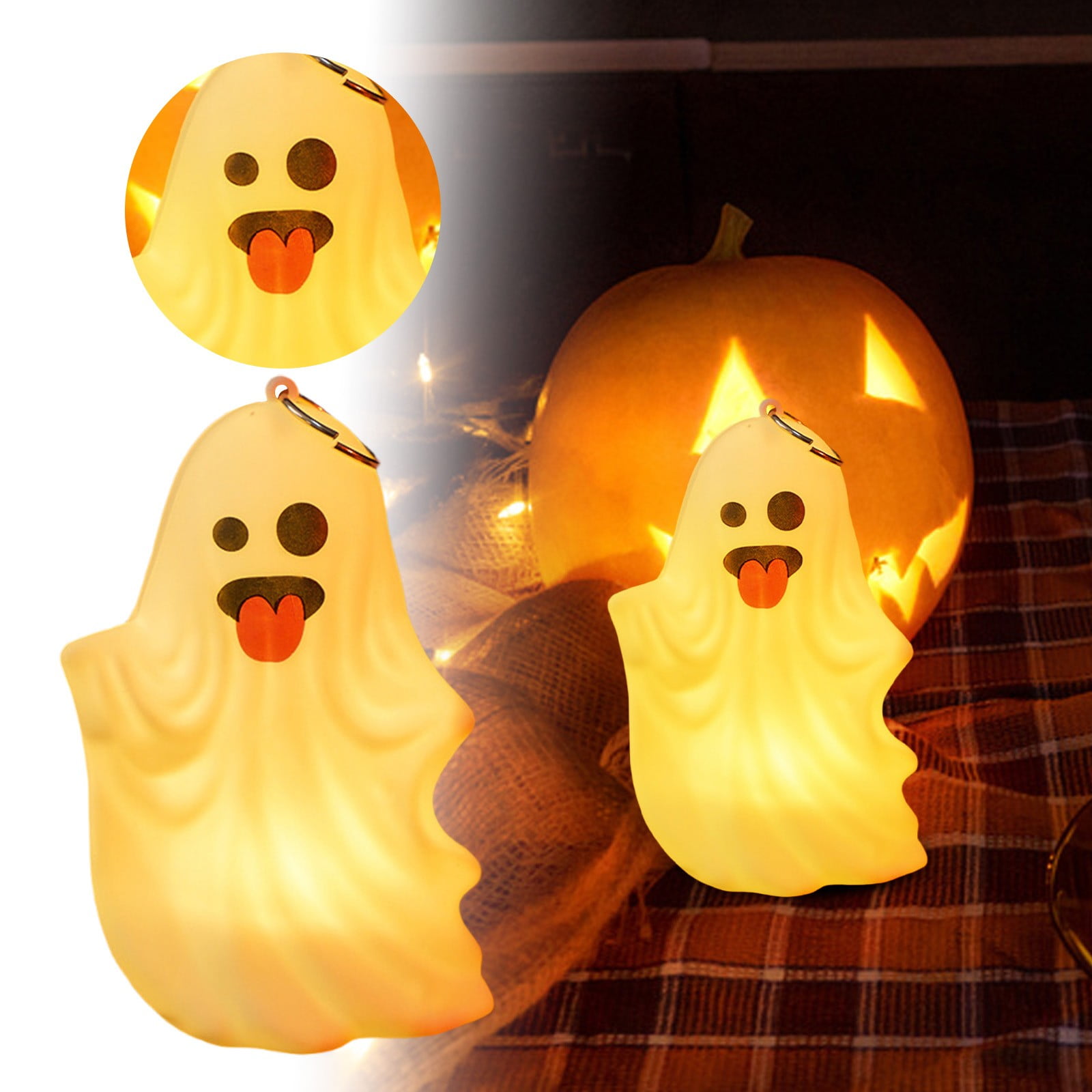 Halloween Ghost Decor Light Up LED Cute Ghost Figurines for Indoor Home ...