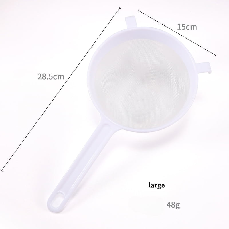 Plastic Handheld Fine Mesh Strainer Scoop with Handle for Flour, Tea ...