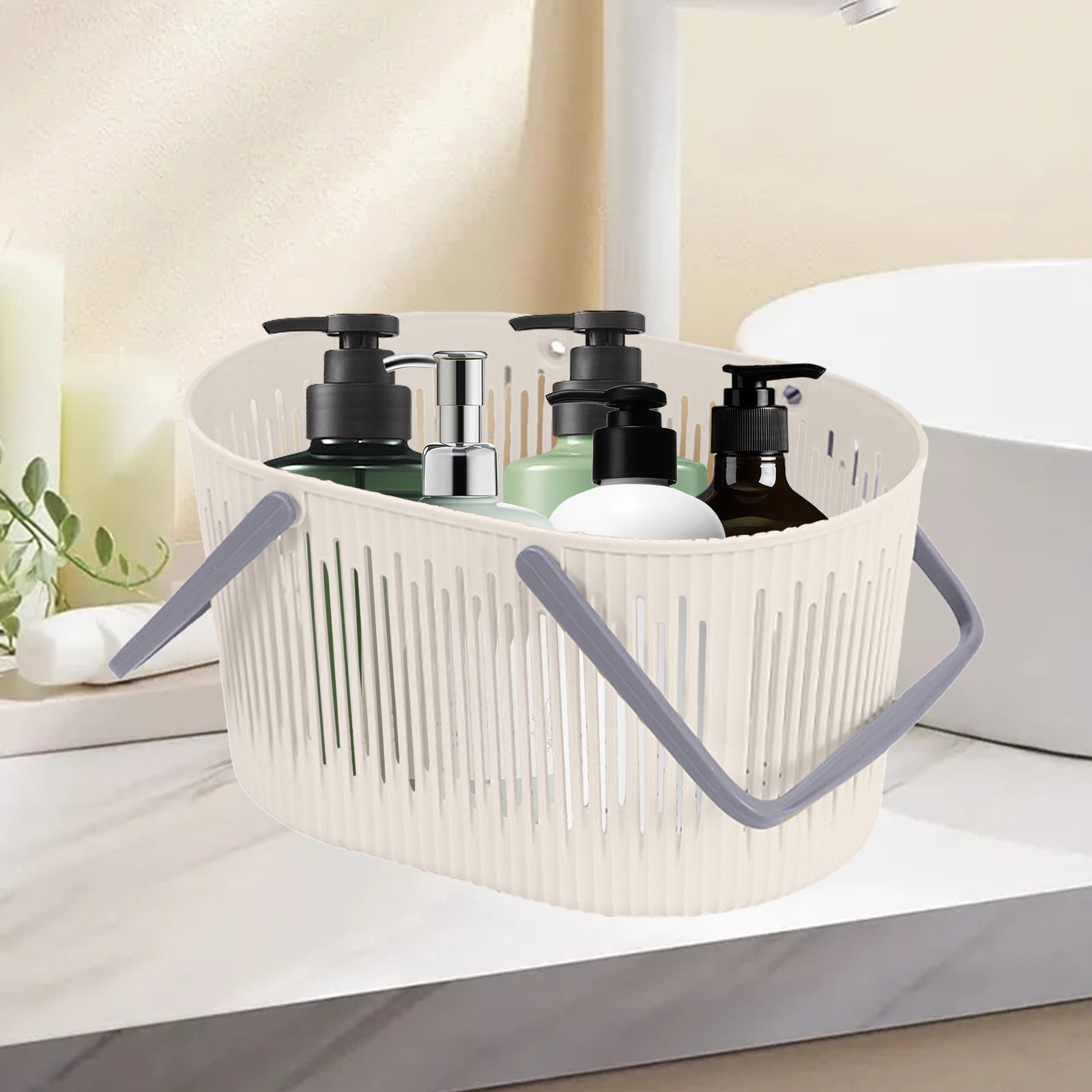 Plastic Handheld Shower Caddy with Drainage Holes Large Capacity ...