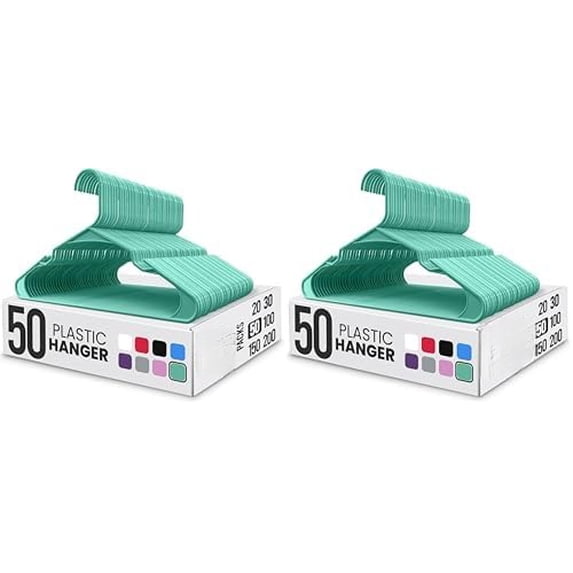 Plastic Hangers 100 Pack - Perfect Space Saving Clothes Hanger ...