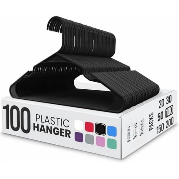 Plastic Hangers 100 Pack - Perfect Space Saving Clothes Hanger ...