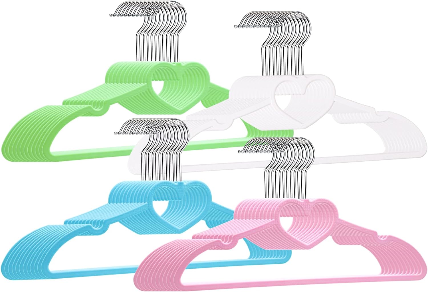 Plastic Hangers 20 Pack, Heart-Shaped Clothes Hanger Ultra Thin Space ...