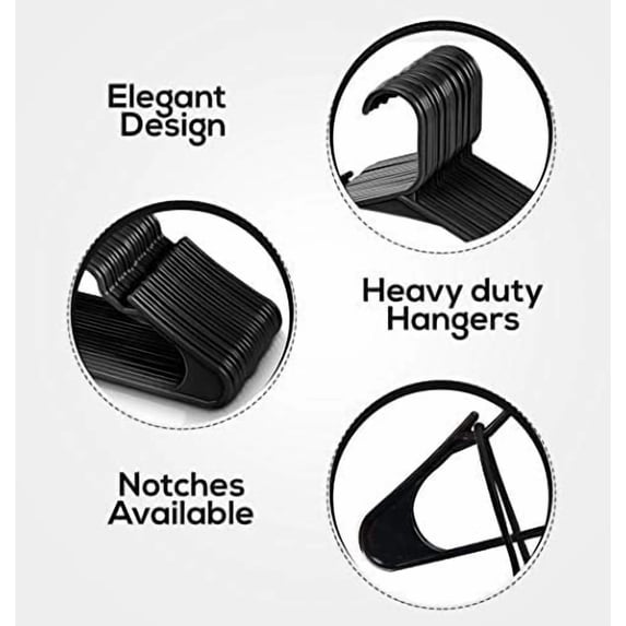Plastic Hangers 20 Pack - Perfect Space Saving Clothes Hanger - Durable ...