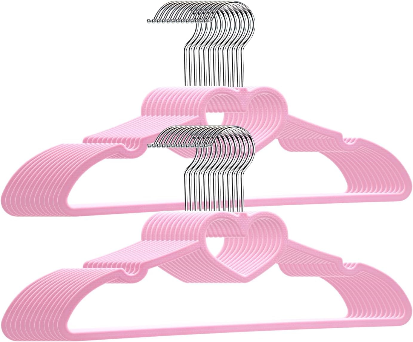 Plastic Hangers 20 Pack, Pink Hangers Ultra Thin Space Saving-Cute ...