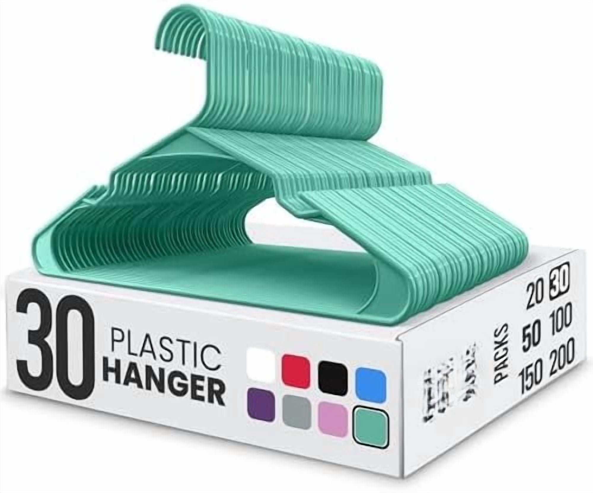 Plastic Hangers 30 Pack - Perfect Space Saving Clothes Hanger - Durable ...