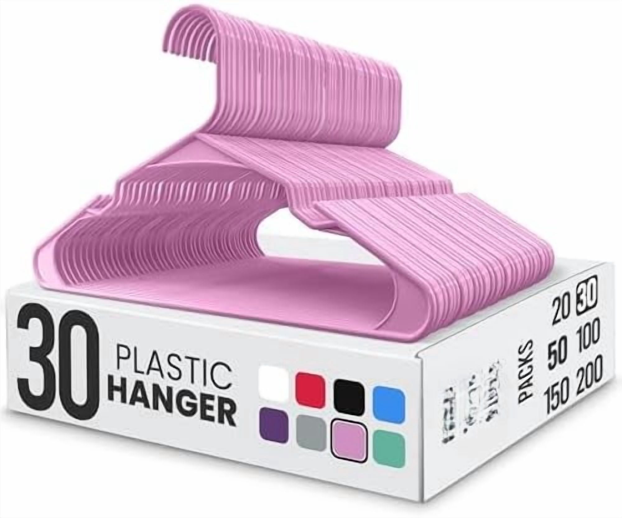 Plastic Hangers 30 Pack - Perfect Space Saving Clothes Hanger - Durable ...