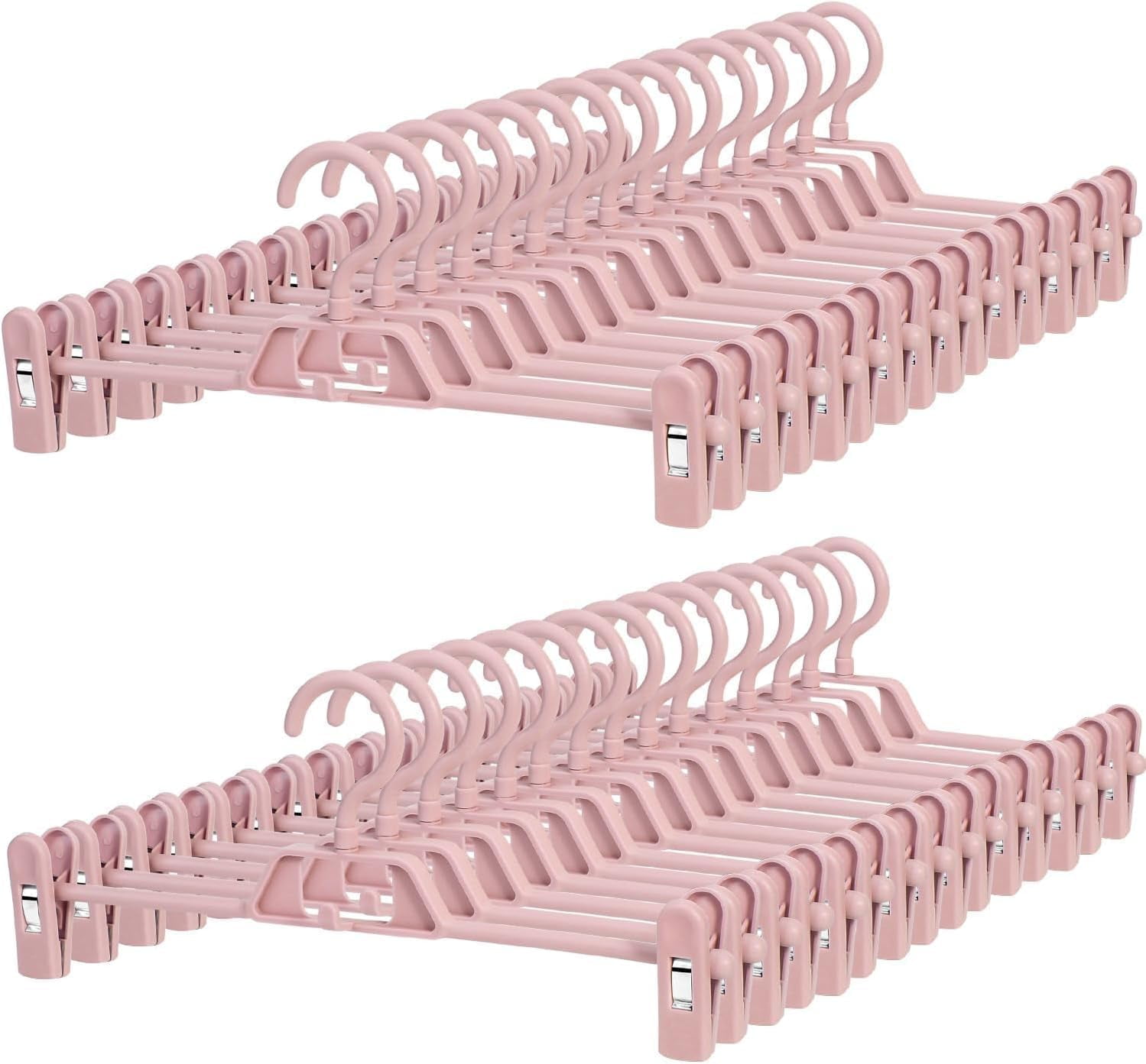 Plastic Hangers - 30 Pack Stackable Skirt Pants Hangers, 360 Rotating ...