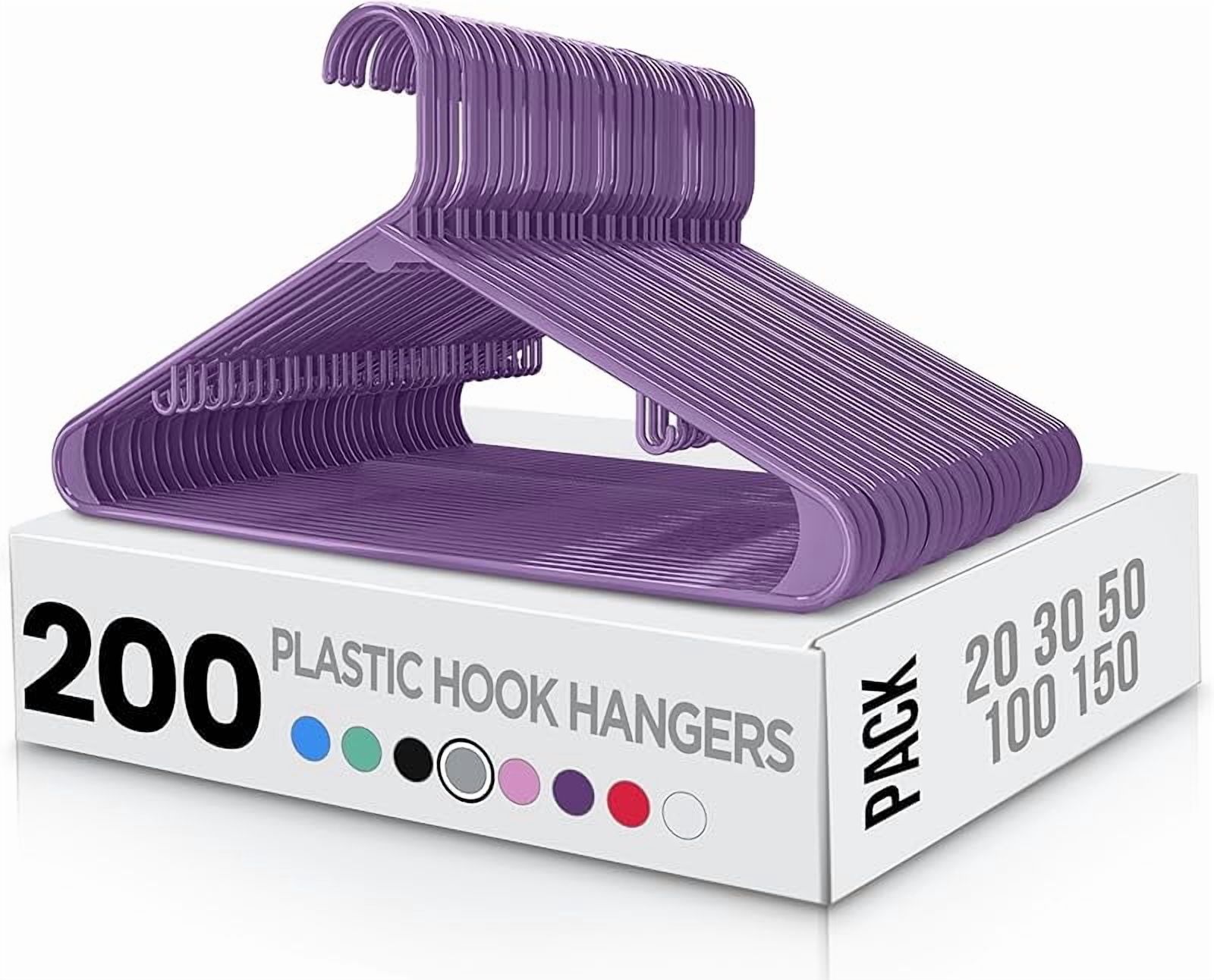 Plastic Hangers 50 Pack - Clothes Hanger with Hooks - Durable & Space ...