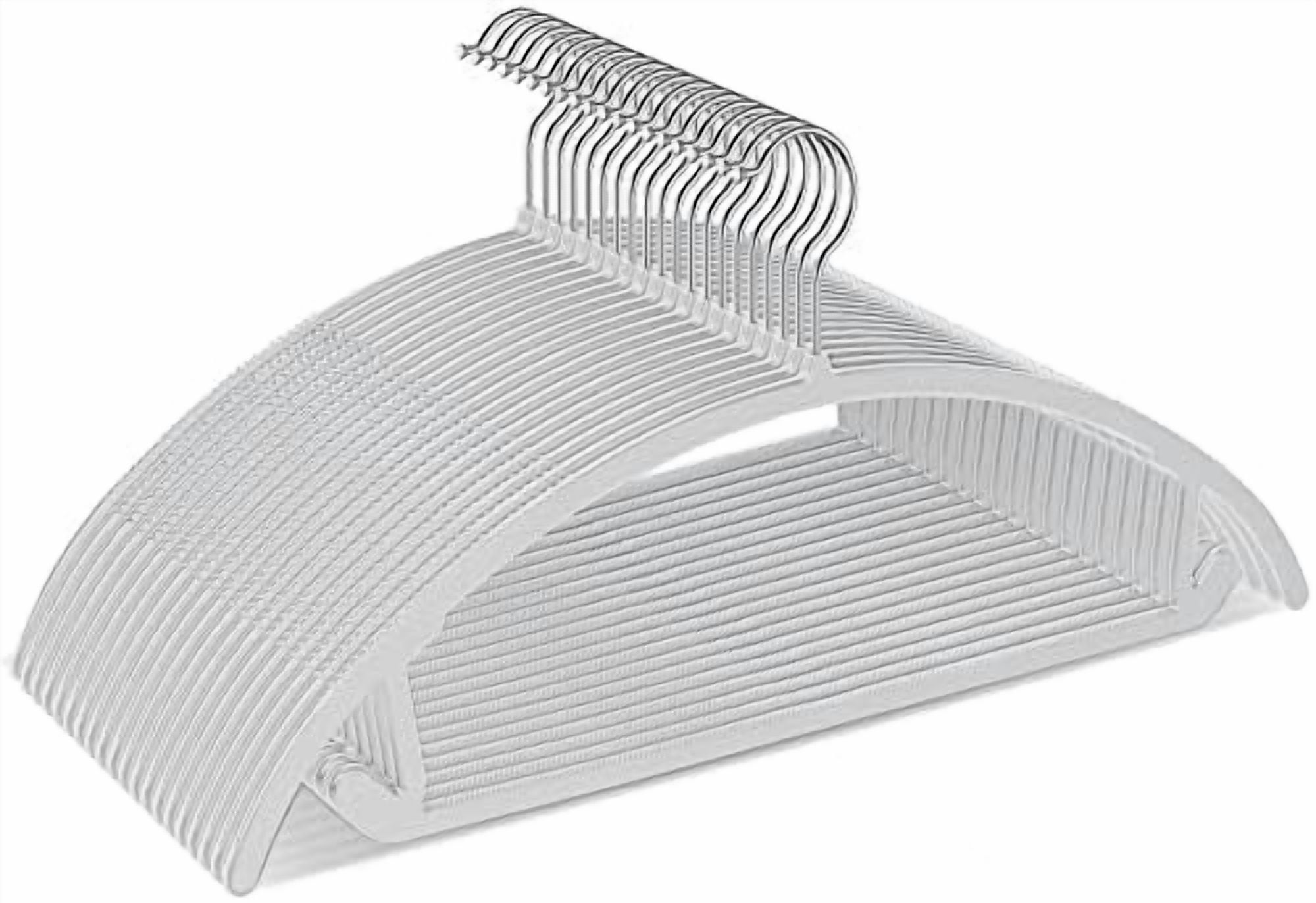 Plastic Hangers 50 Pack No Shoulder Bump Suit Hangers Non Slip Space ...