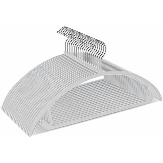Plastic Hangers 50 Pack No Shoulder Bump Suit Hangers Non Slip Space ...