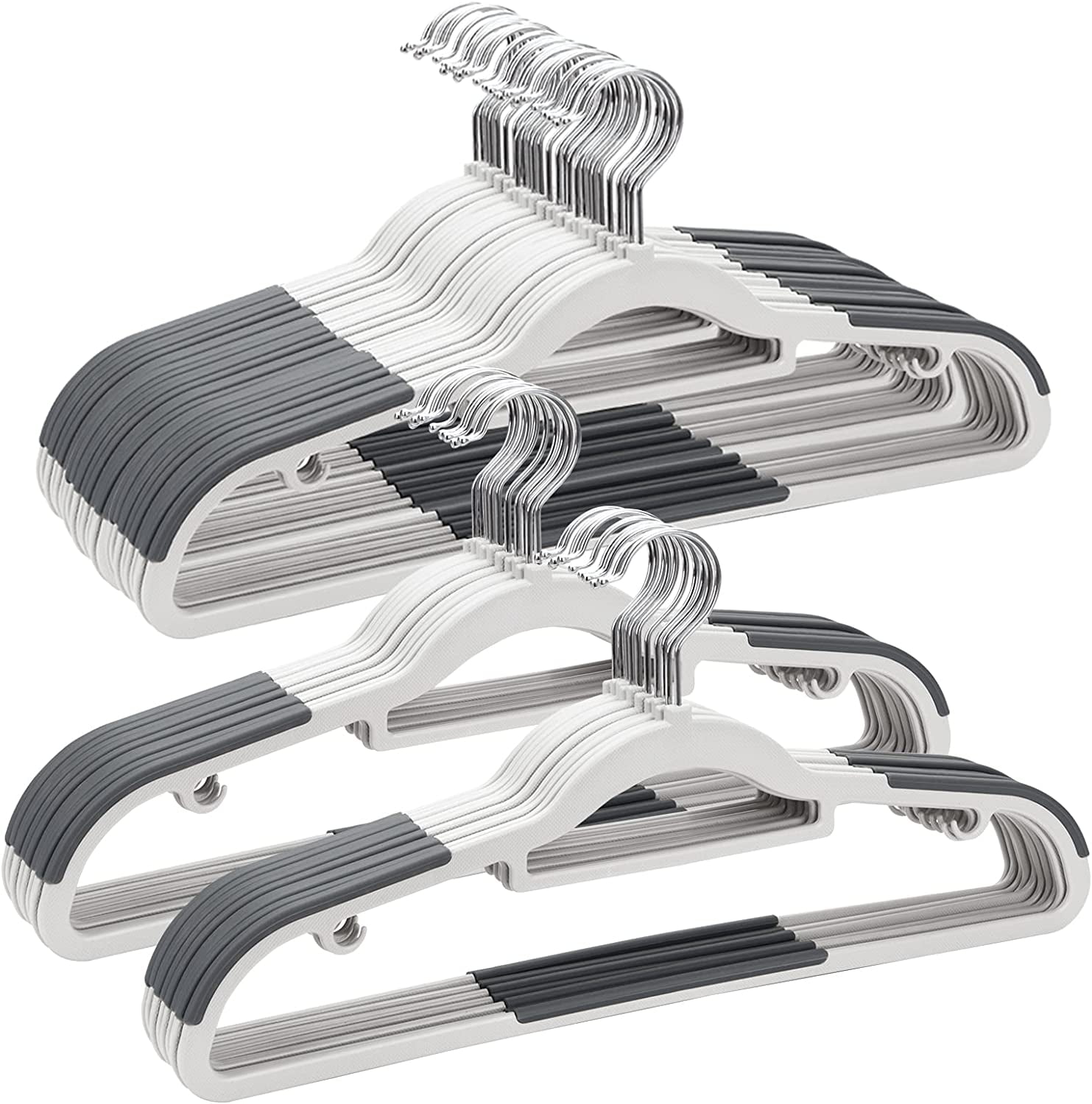 Plastic Hangers 50 Pack, Non Slip Slim Clothes Hangers, Heavy Duty ...