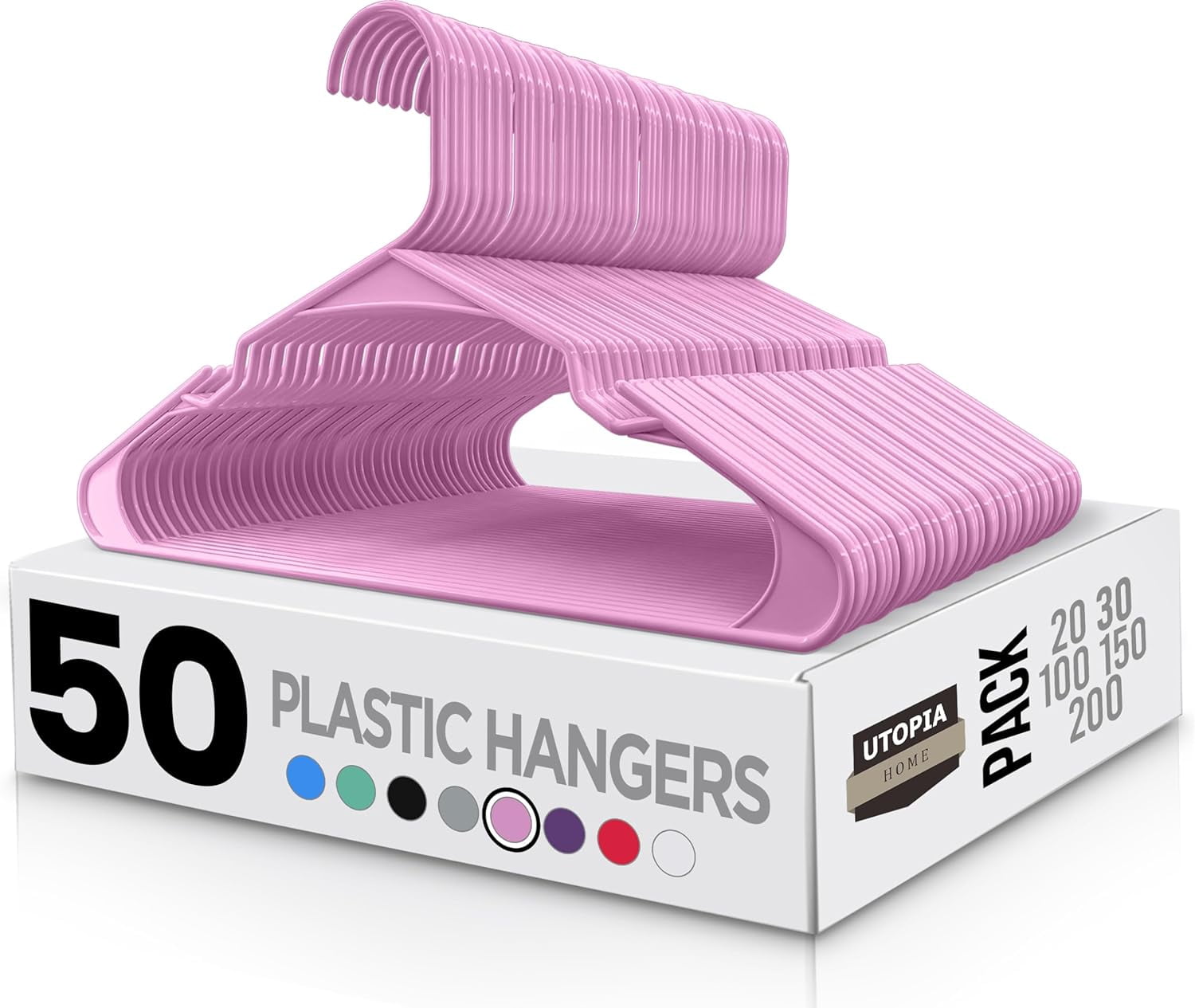 Plastic Hangers 50 Pack - Perfect Space Saving Clothes Hanger - Durable ...