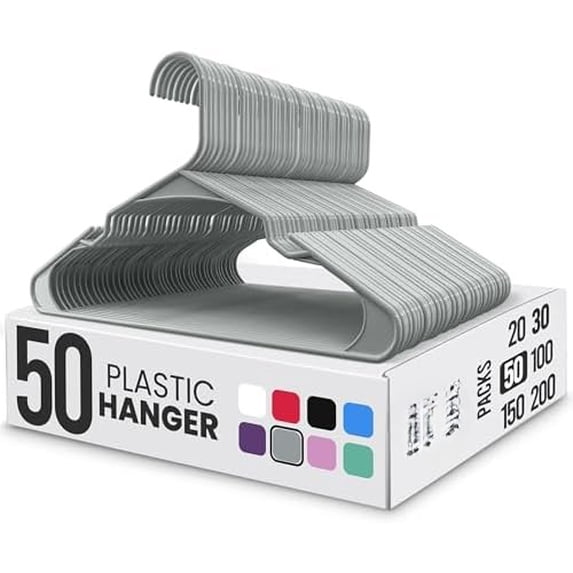 Plastic Hangers 50 Pack - Perfect Space Saving Clothes Hanger - Durable ...