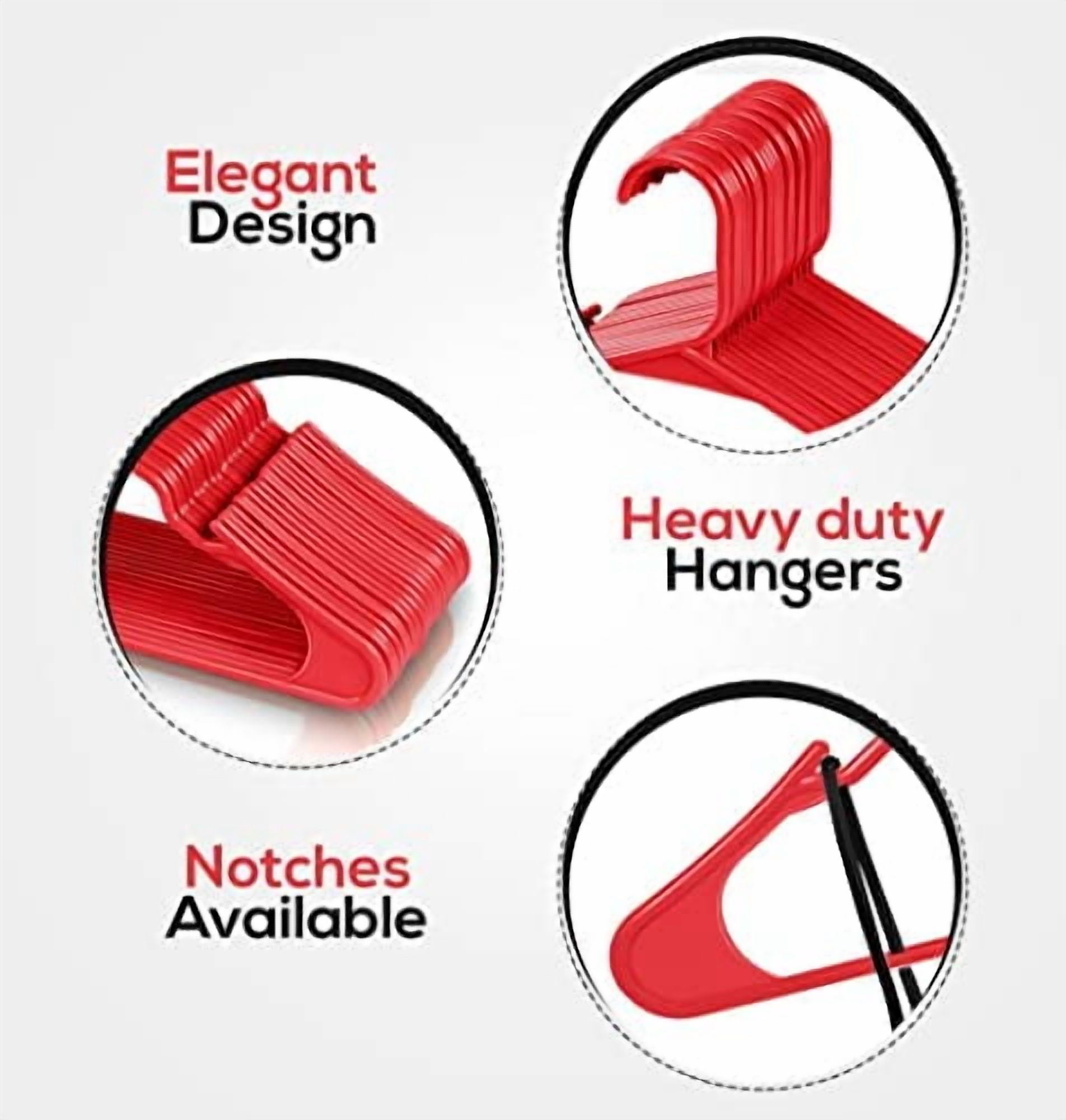 Plastic Hangers 50 Pack - Perfect Space Saving Clothes Hanger - Durable ...