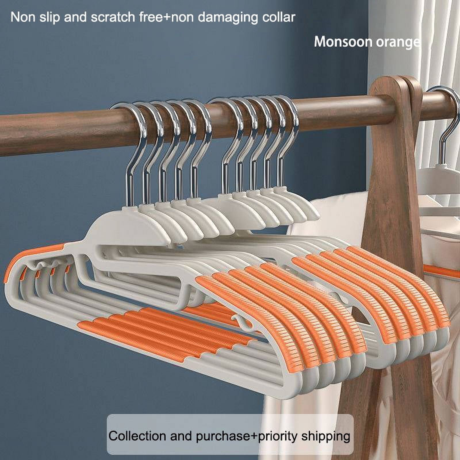 Plastic Hangers - Clothes Hangers No Shoulder Bumps & 360°Swivel Hook ...