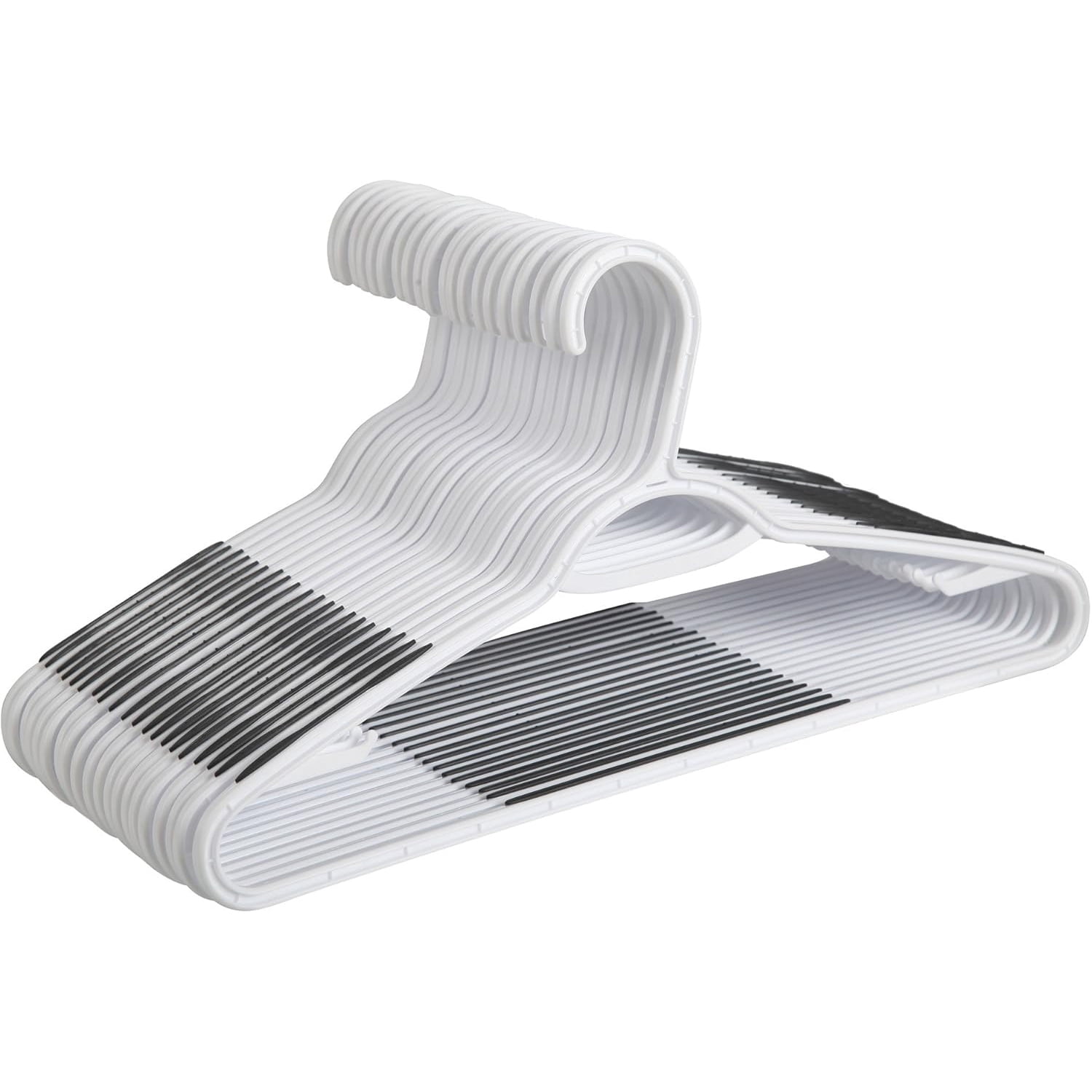 Plastic Hangers with Non-Slip Pads, Space Saving Easy Slide Organizer ...