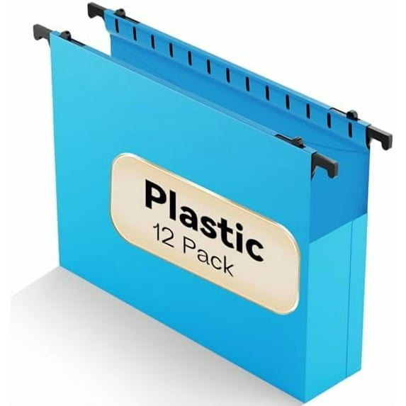 Plastic Hanging File Folders Expandable,12 Pack Extra Capacity Hanging ...