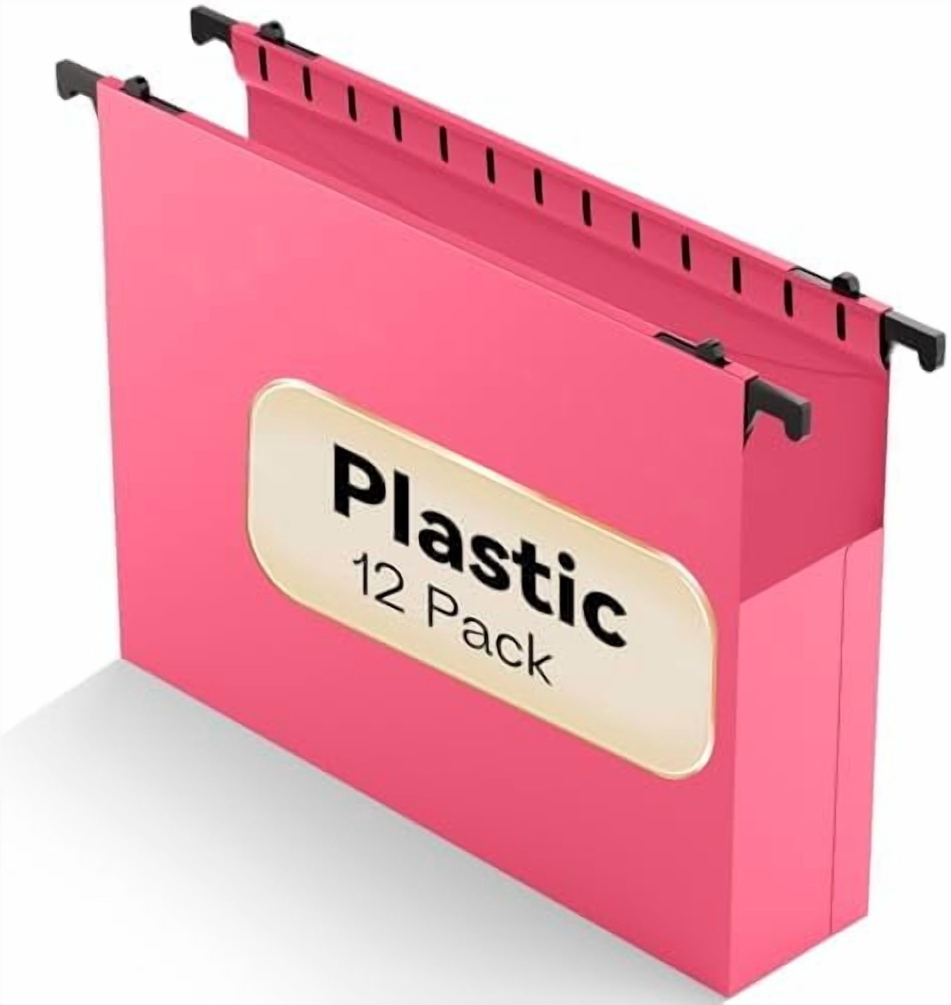 Plastic Hanging File Folders Expanding,12 Pack Extra Capacity Hanging ...