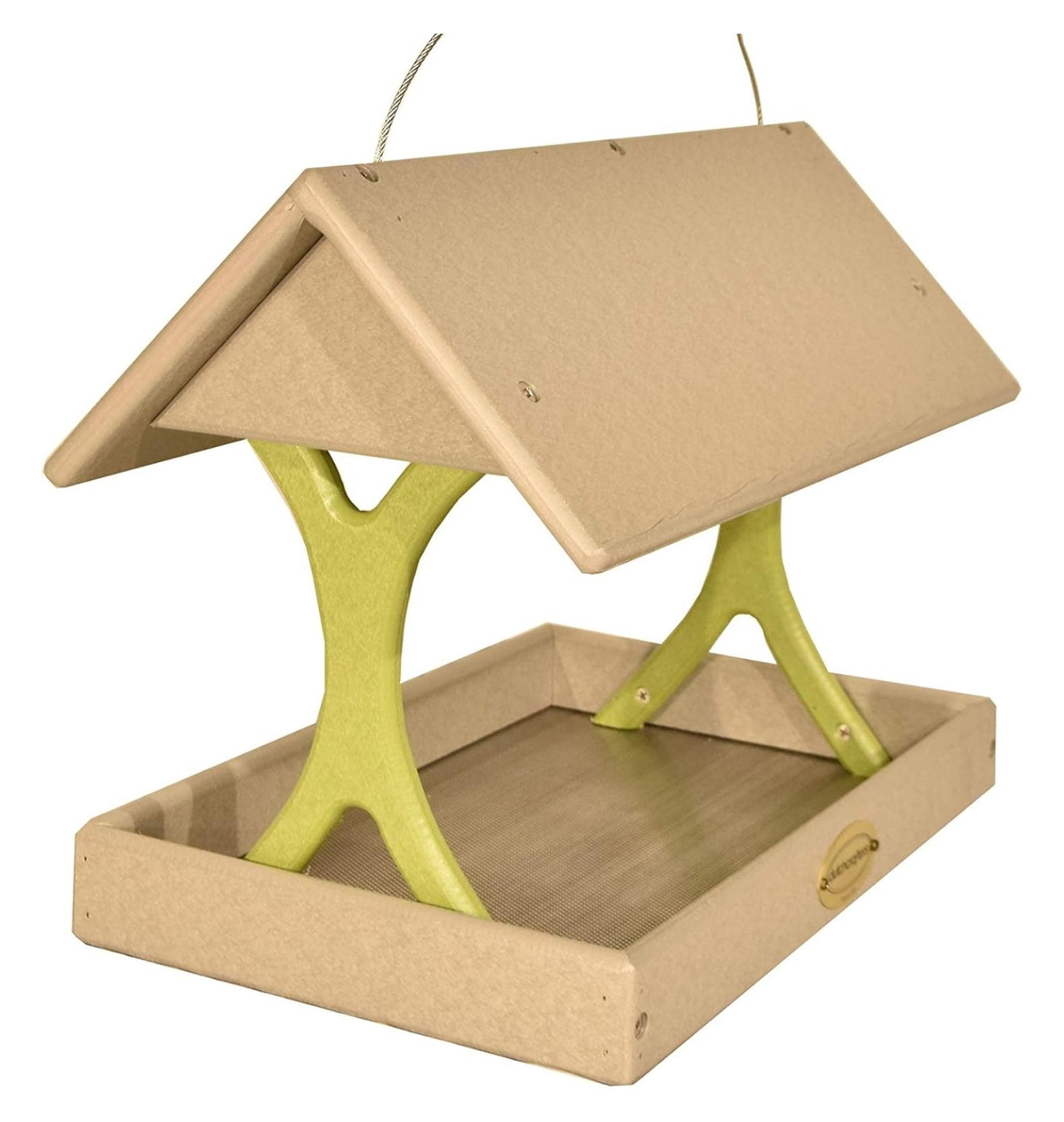 Plastic Hanging Fly Through Feeder, Covered Fly-Thru Mesh Tray Wild ...