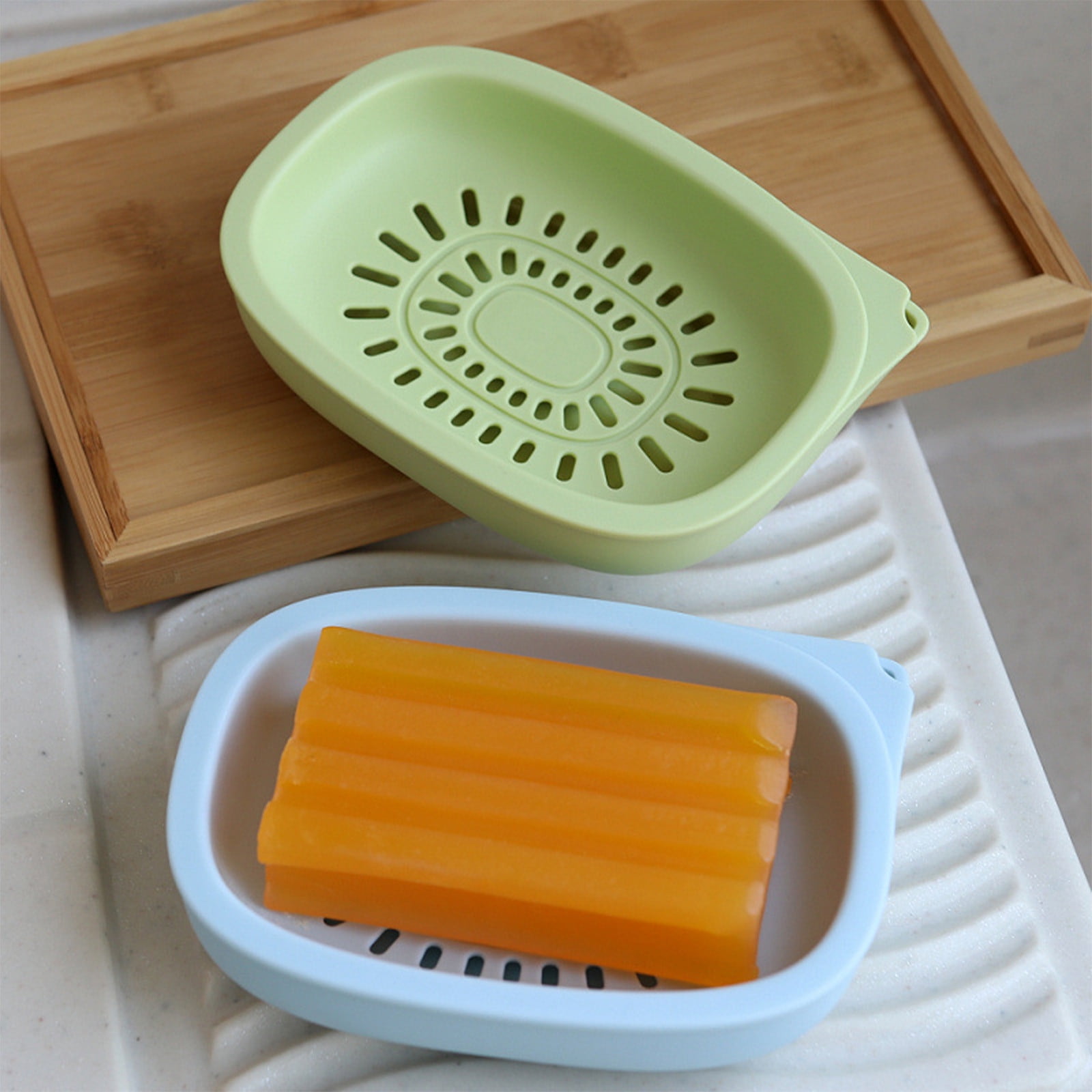 Large Soap Box Drainable Soap Holders,Double Layer Soap Tray,Waterproof ...